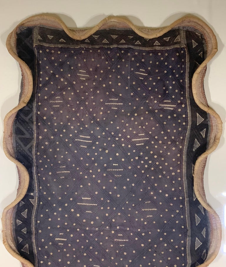 Large Antique African Kuba Textile Museum Mount in Lucite Shadowbox ...