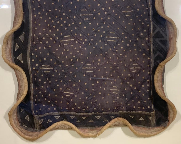 Large Antique African Kuba Textile Museum Mount in Lucite Shadowbox ...