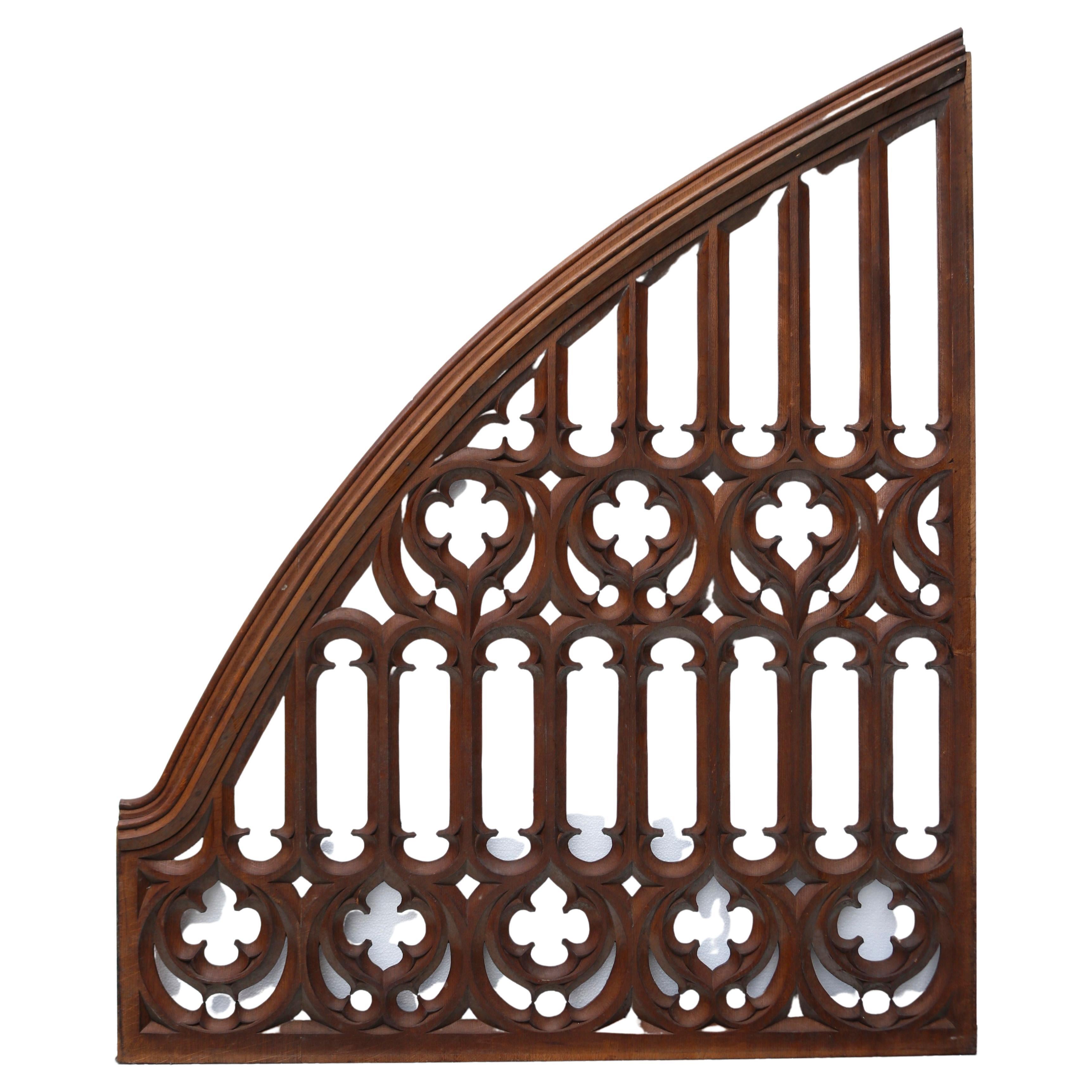 2 English Gothic Revival Oak Panel Railings For Sale at 1stDibs ...