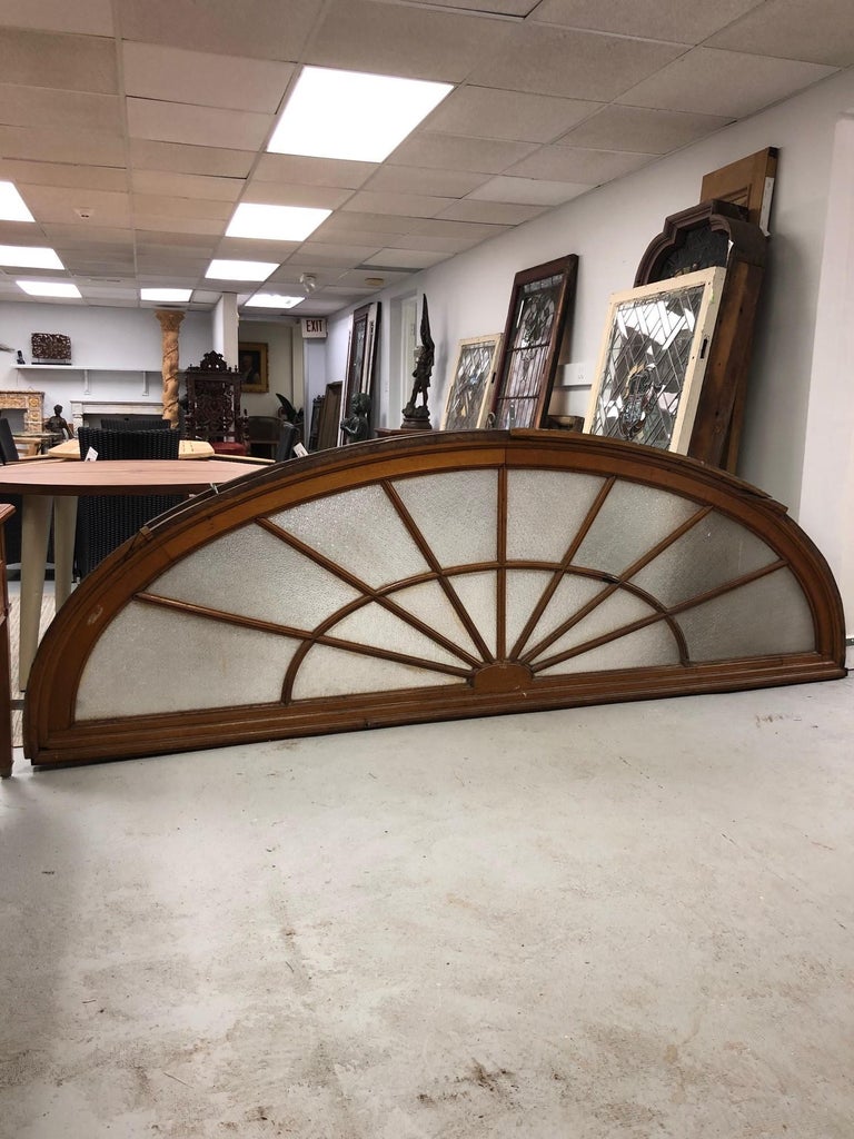 Large Antique Arched Transom Palladian Window in a Oak Frame Early 20th ...