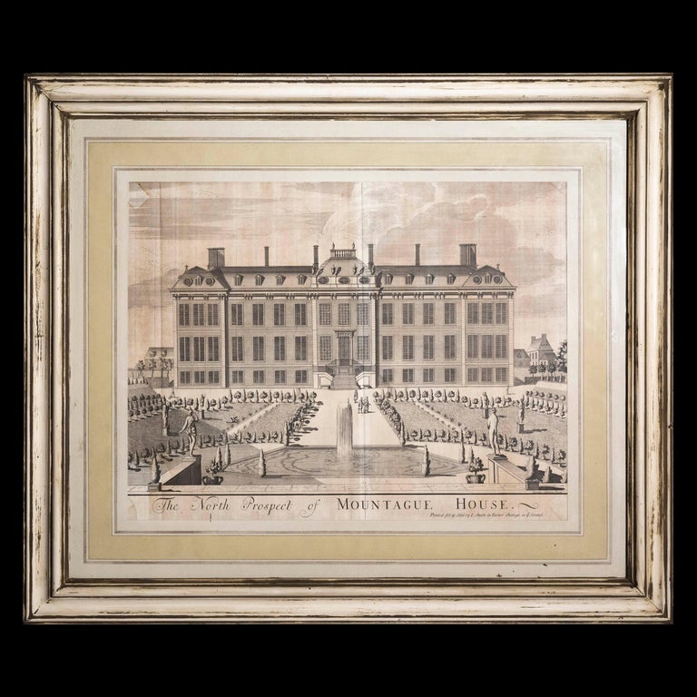 Large Antique Architectural Prints or Engraving of Montagu House, circa ...