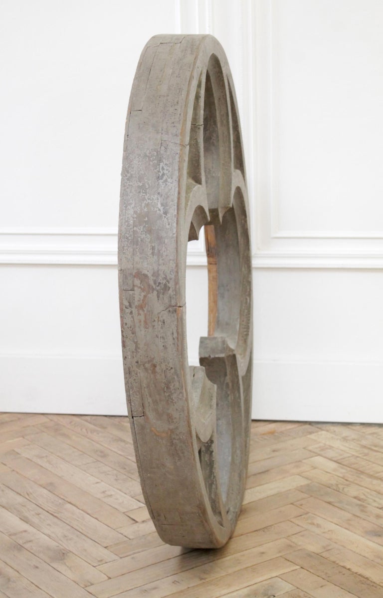 Large Antique Architectural Wood Quatrefoil Frame at 1stDibs