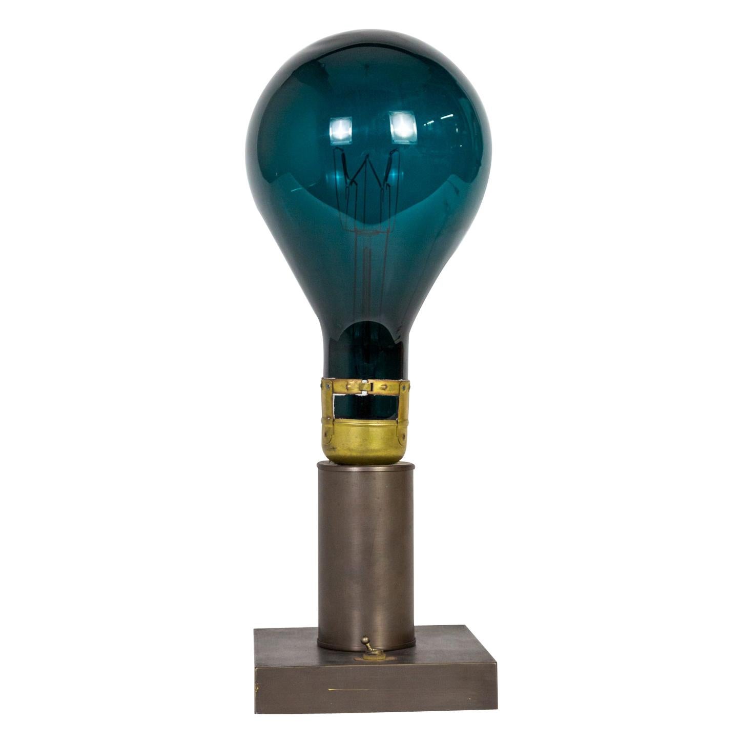 Large Antique Blue Light Bulb Lamp at 1stDibs