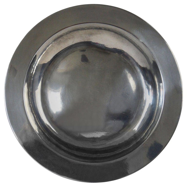 Large Antique Brightly Polished Pewter Dish, English, 18th Century For ...