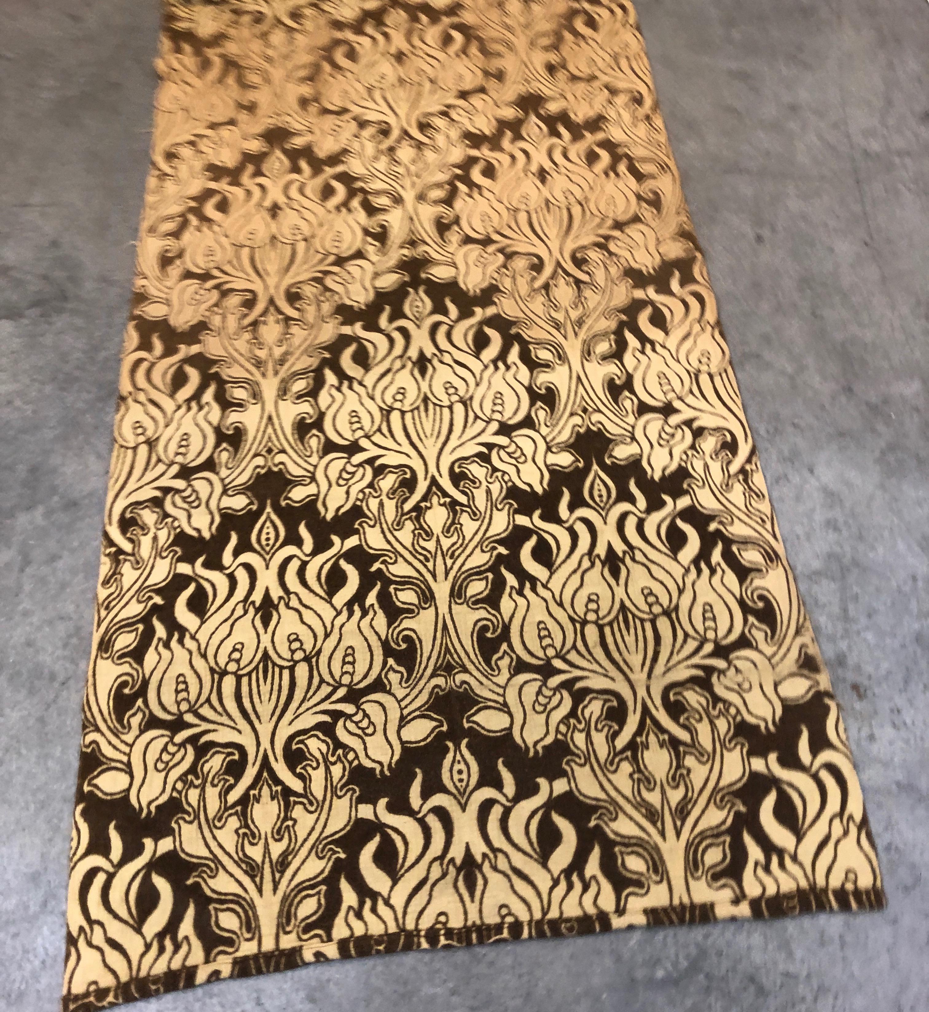 Large Antique Brown and Natural Woven Textile Panel For Sale at 1stDibs