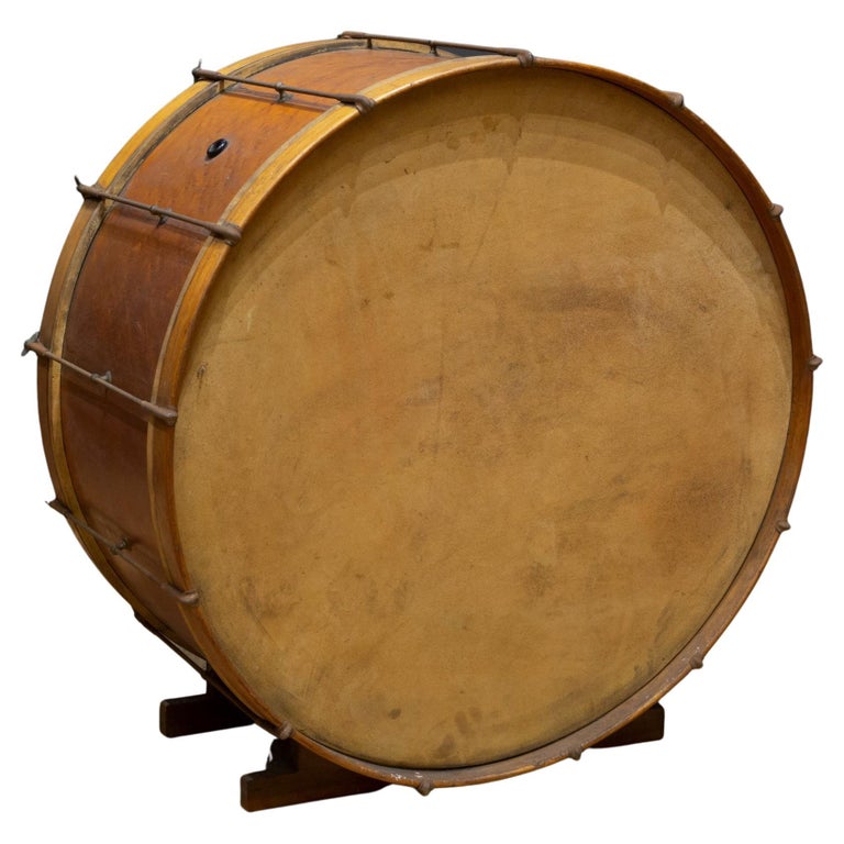 Large Antique Calfskin Drum c.1920 For Sale at 1stDibs