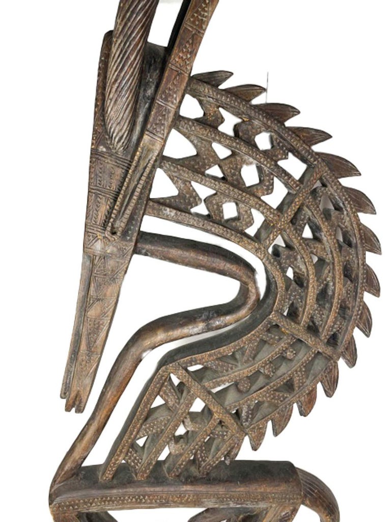 Large Antique Carved Wood Male Bambara Chi Wara Antelope Figure For ...