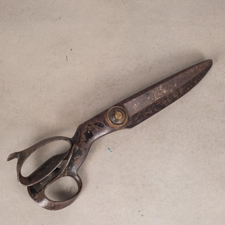 Large Antique Cast Iron Upholstery Shears c.1920 For Sale at 1stDibs