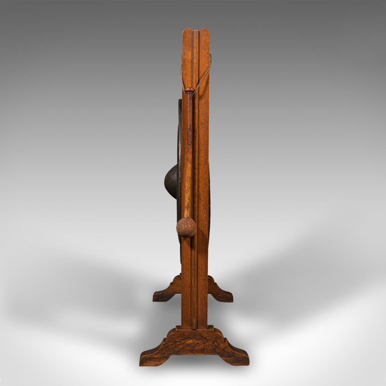Large Antique Ceremonial Dinner Gong, English, Oak, Bronze, Victorian ...