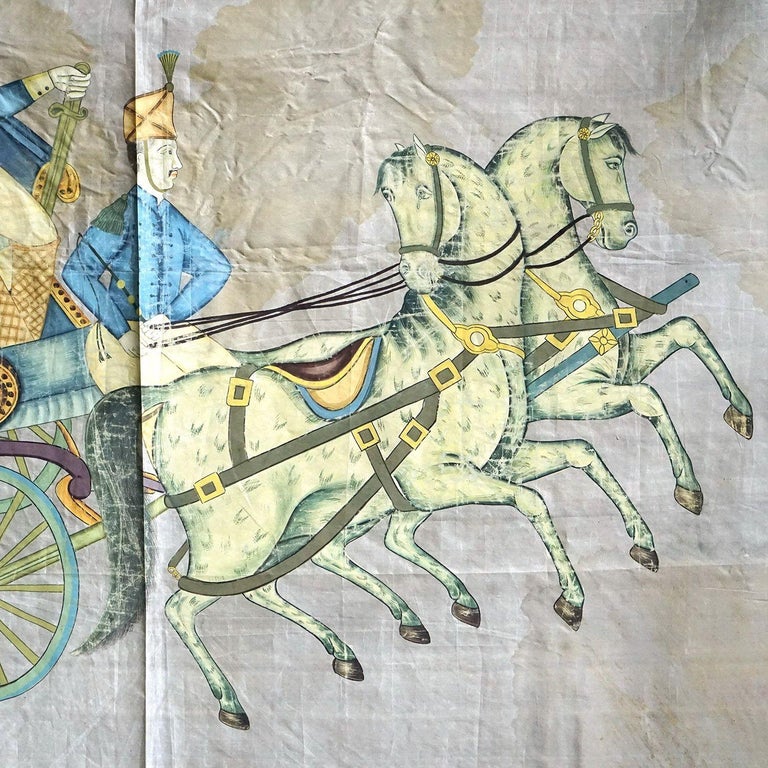 Large Antique Chinese Export Painting, Gouache On Silk, 19th Century ...