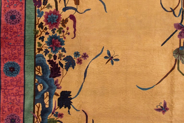 Large Antique Chinese Nichols Wool Rug For Sale at 1stDibs