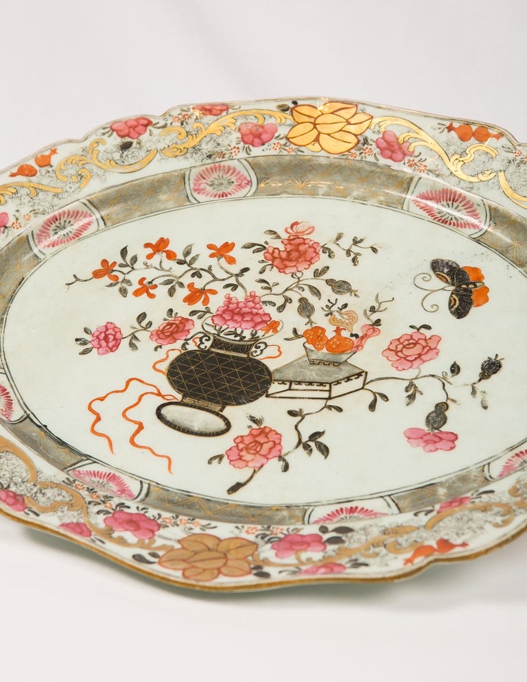 Large Antique Chinese Porcelain Platter Qing Dynasty, Mid 19th Century ...