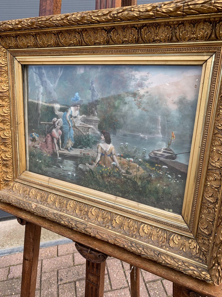 Large Antique Classical Style Studio or Gallery Easel / Painting ...