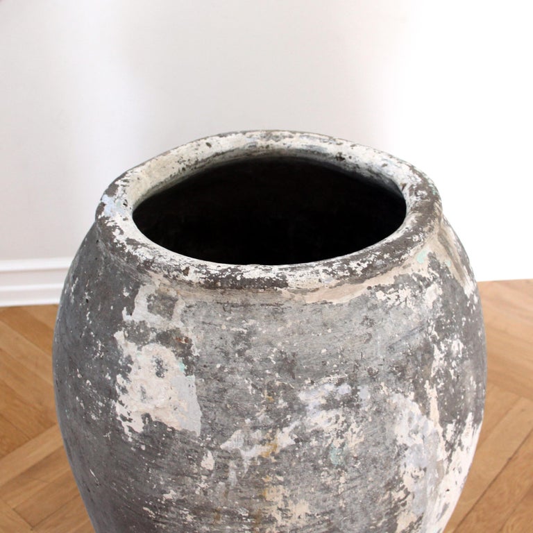 Large Antique Clay Jar at 1stDibs