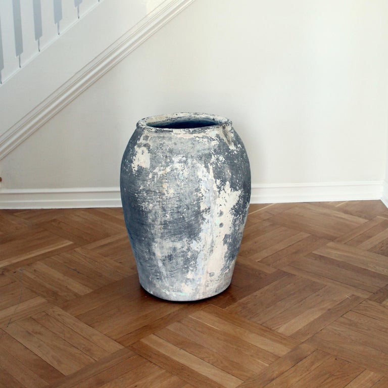 Large Antique Clay Jar at 1stDibs