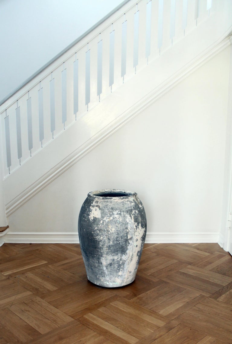 Large Antique Clay Jar at 1stDibs