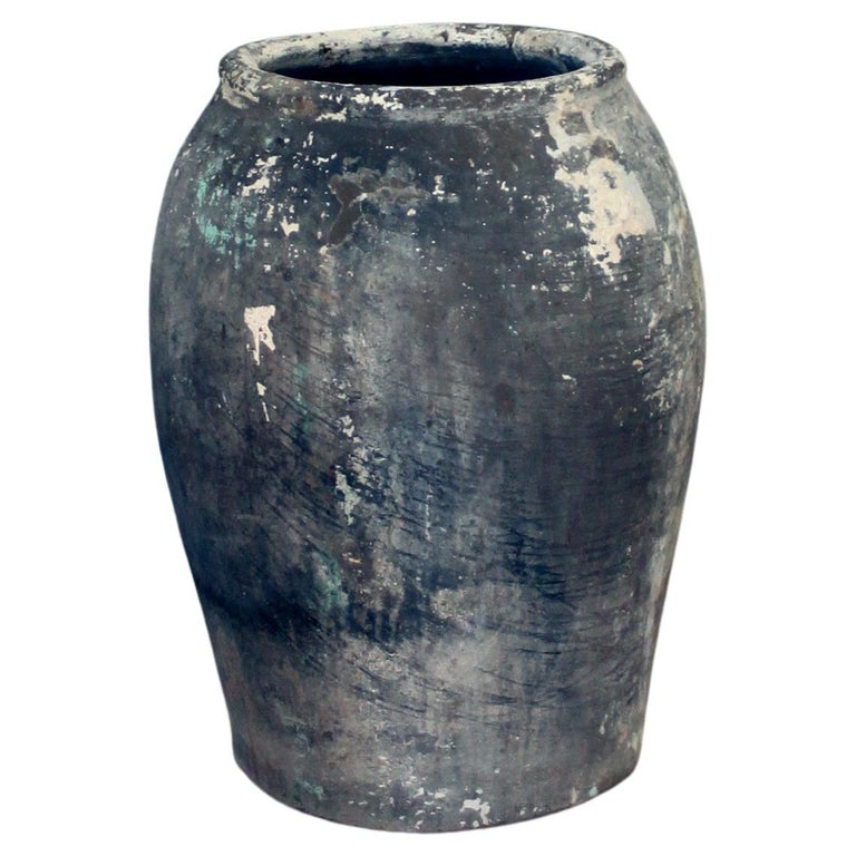 Large Antique Clay Jar at 1stDibs