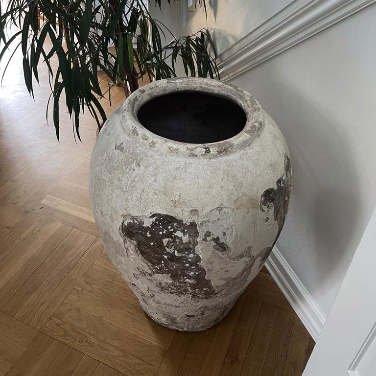 Large Antique Clay Jar with Patina at 1stDibs