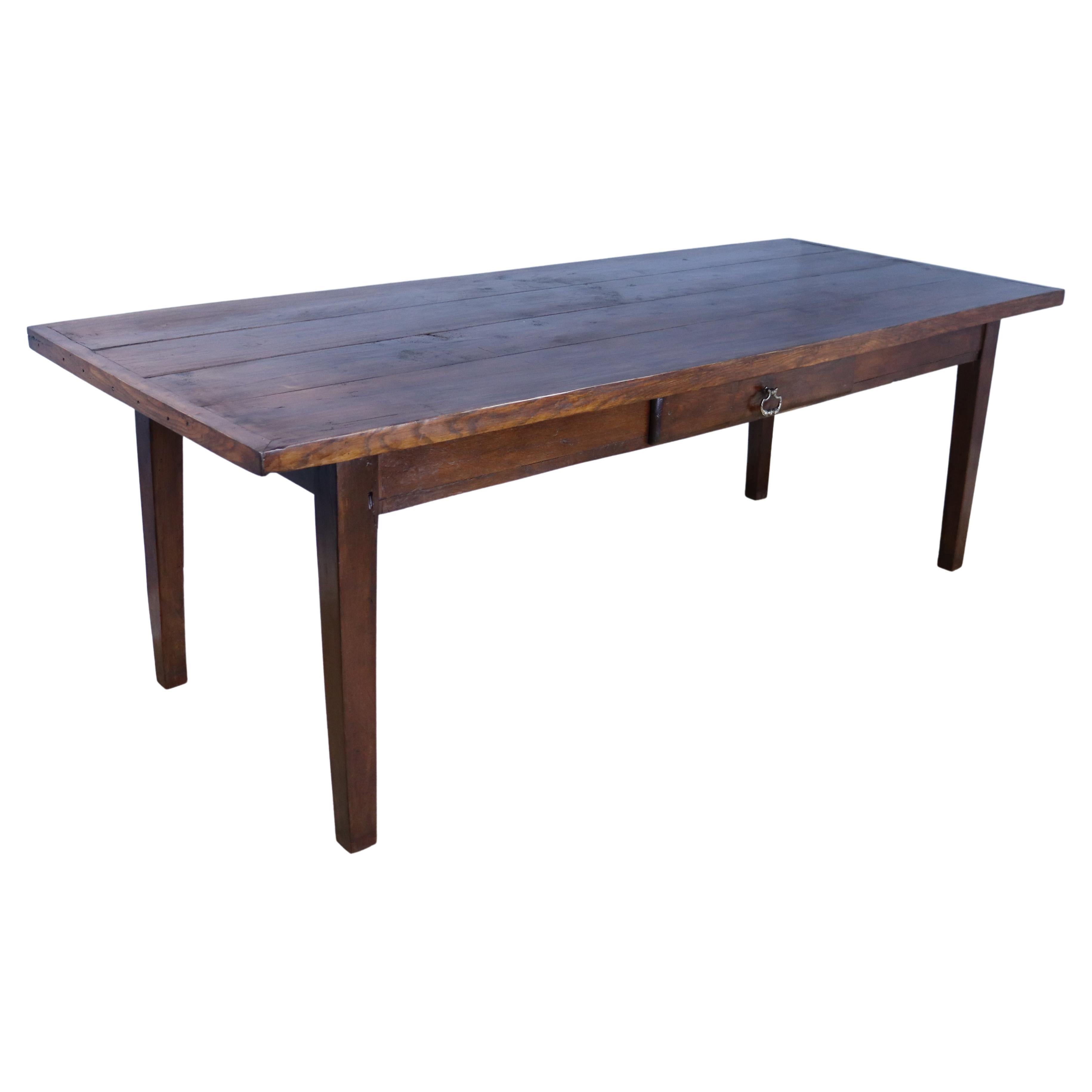 Antique Walnut Farm House Plank Top Country Table at 1stDibs