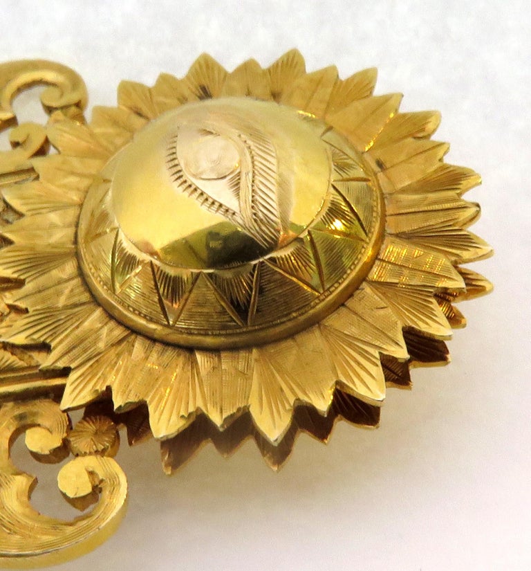 Large Antique Diamond Masonic Gold Compass Incredibly Hand-Engraved at ...