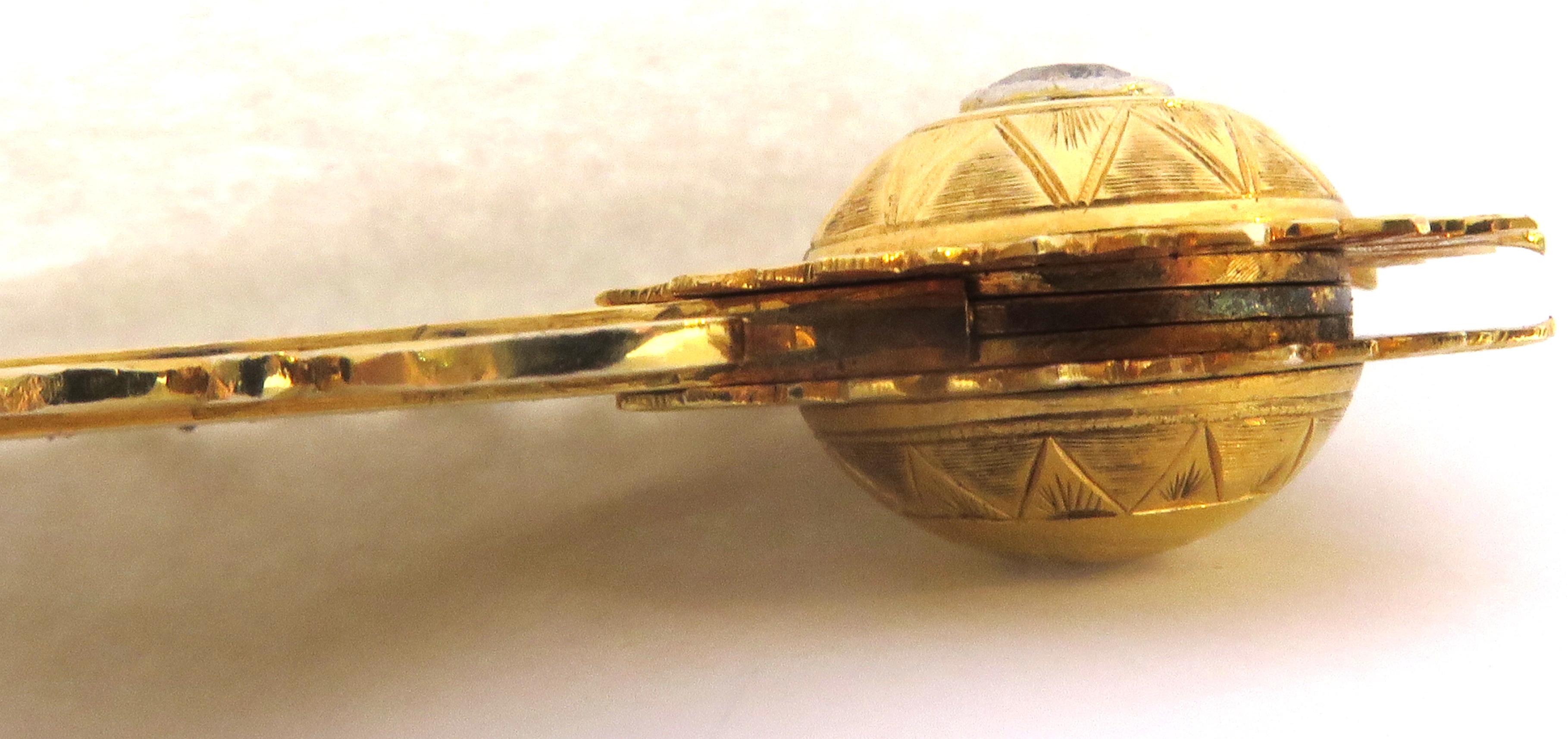 Large Antique Diamond Masonic Gold Compass Incredibly Hand-Engraved at ...