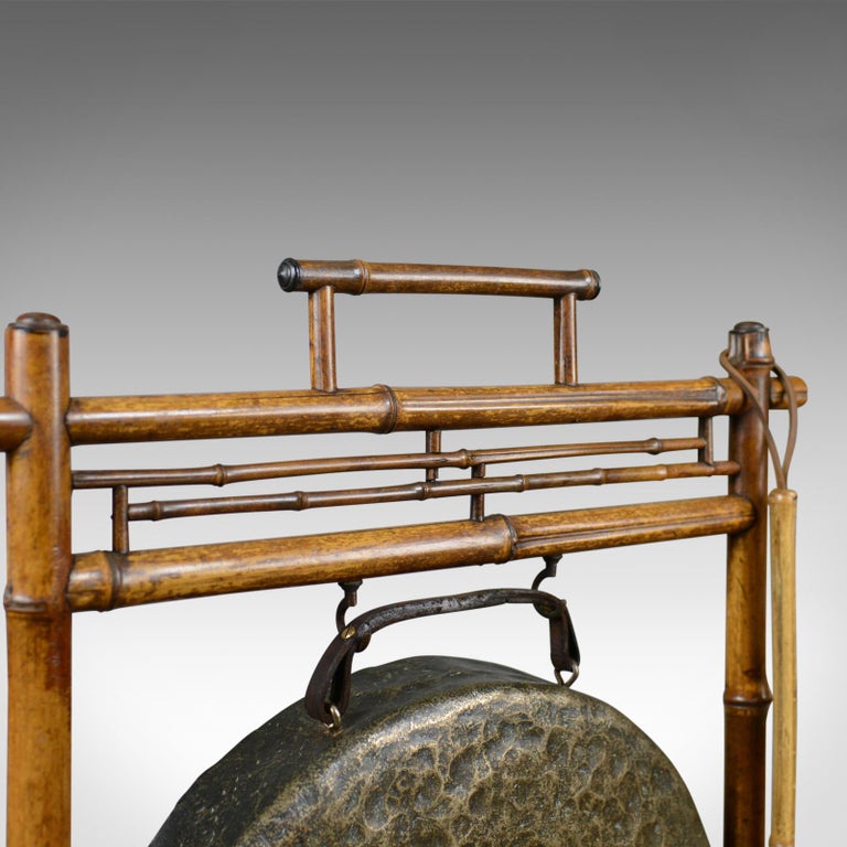 Large Antique Dinner Gong, Bamboo Frame, Victorian Instrument, circa ...