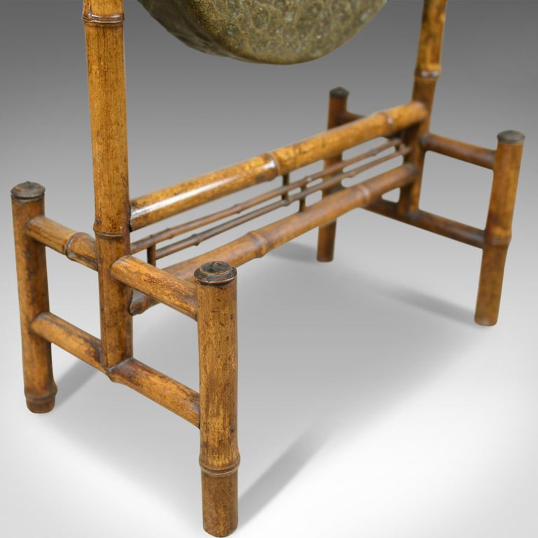 Large Antique Dinner Gong, Bamboo Frame, Victorian Instrument, circa ...