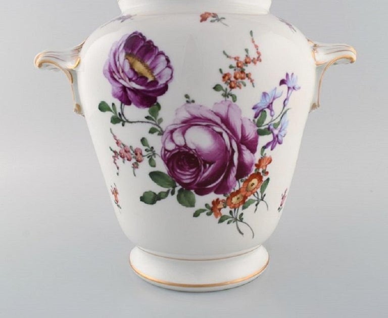 Large Antique Dresden Ornamental Vase in Hand-Painted Porcelain For ...