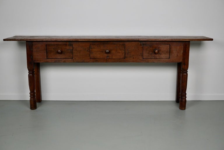 Large Antique Dutch Rustic Colonial Farmhouse Teak Side Table For Sale ...