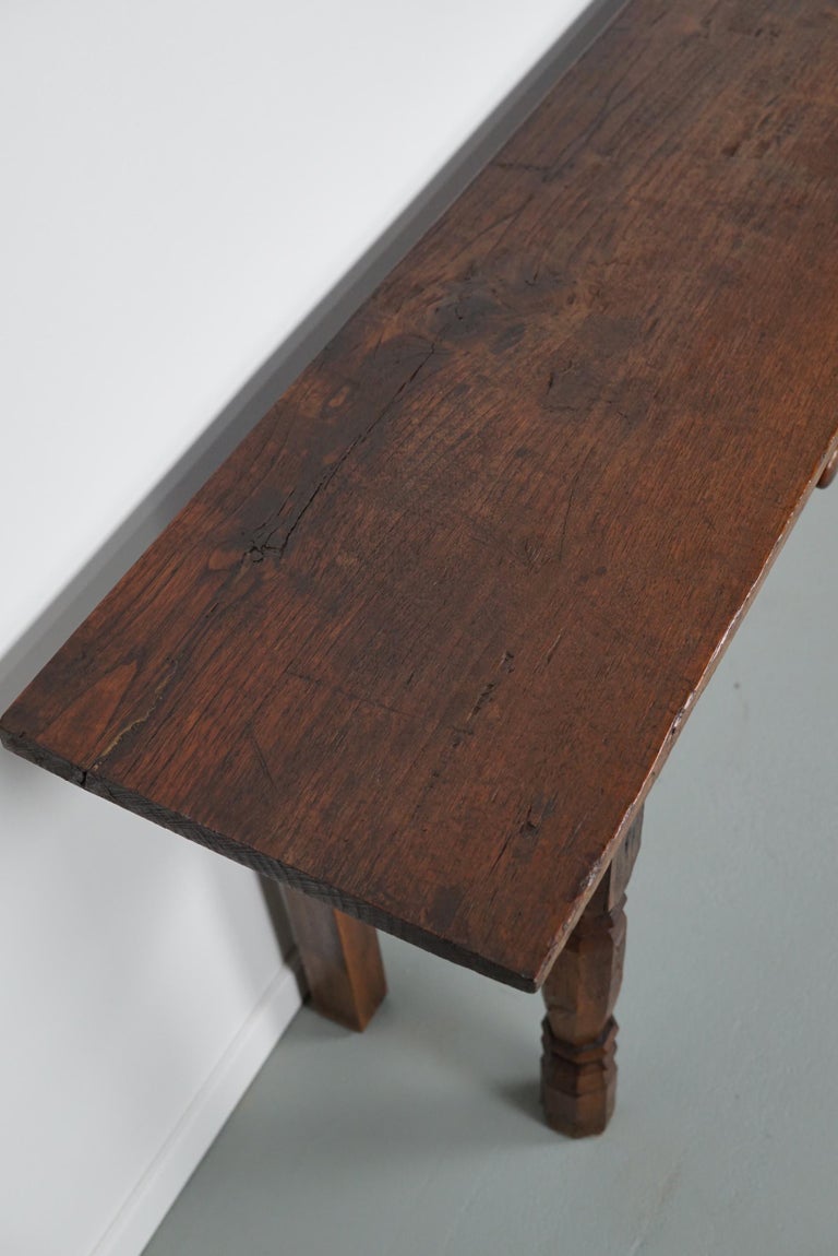 Large Antique Dutch Rustic Colonial Farmhouse Teak Side Table For Sale ...