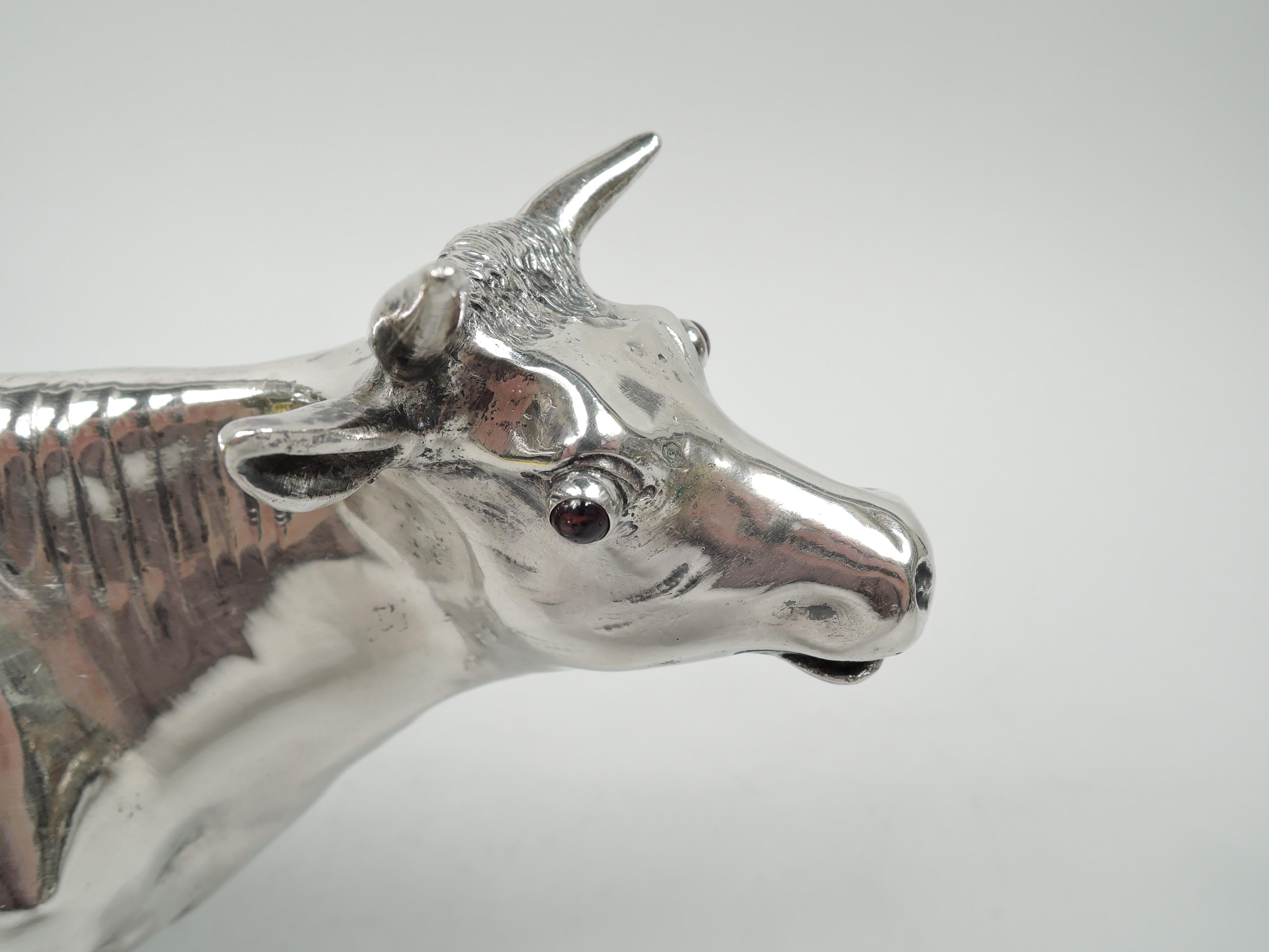 Large Antique Dutch Silver Cow Creamer For Sale at 1stDibs