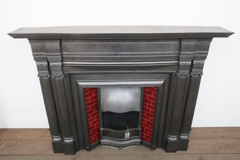 Large Antique Edwardian Cast Iron Fireplace Surround For Sale at ...