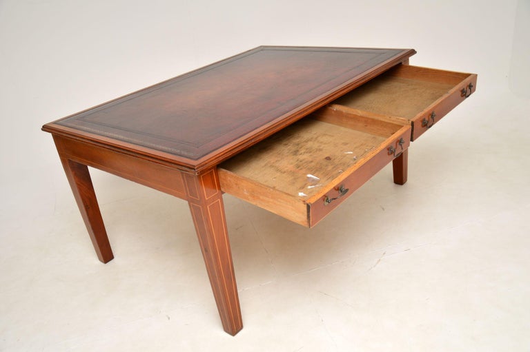 Large Antique Edwardian Library Table / Desk For Sale at 1stDibs
