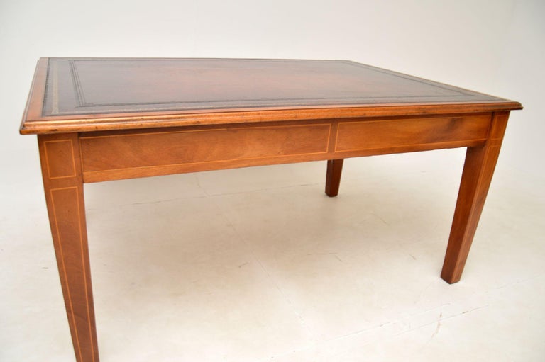 Large Antique Edwardian Library Table / Desk For Sale at 1stDibs