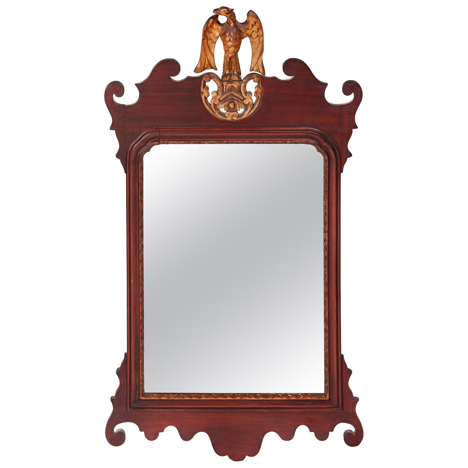 Antique Edwardian Inlaid Mahogany Wall Mirror For Sale at 1stDibs