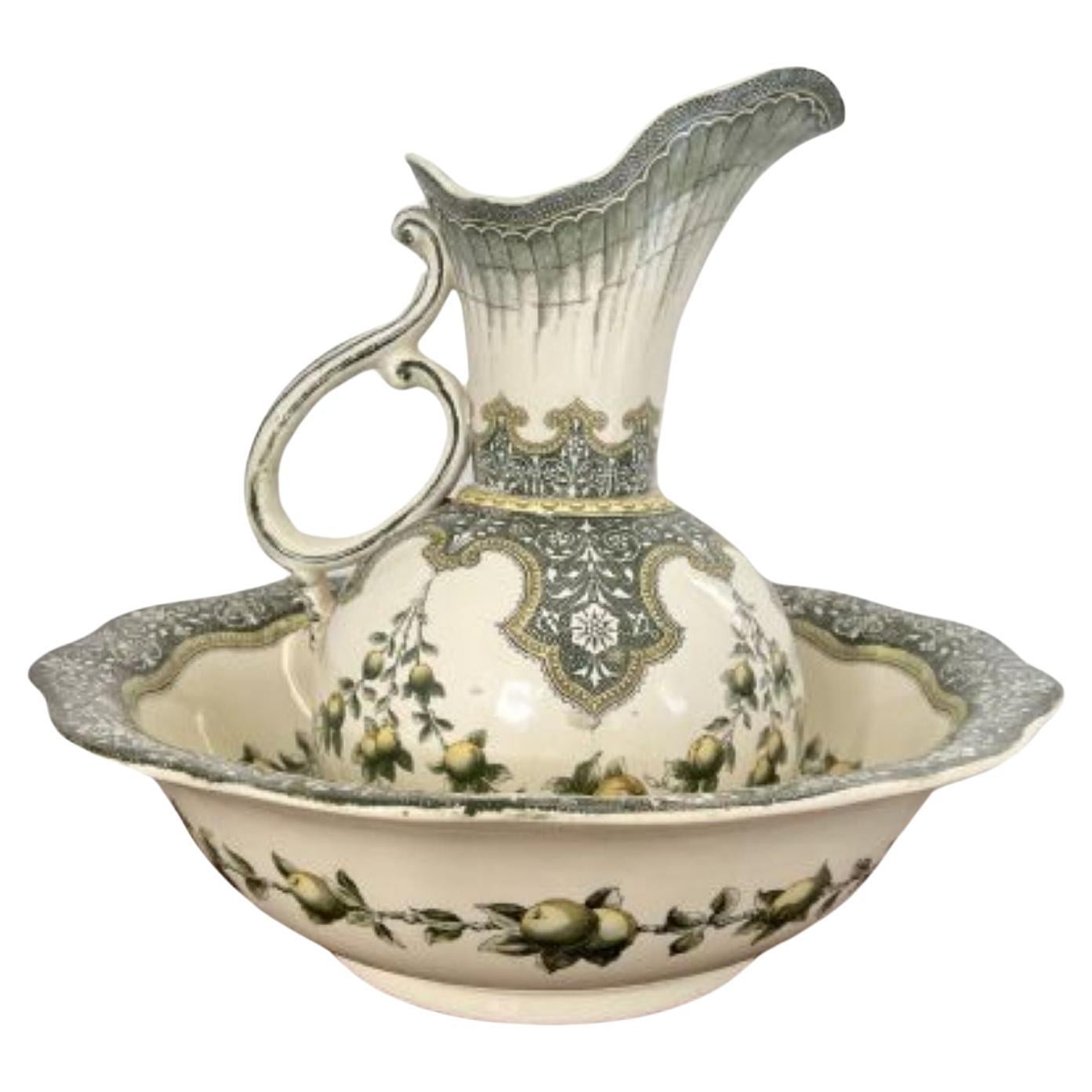 Lovely unusual antique Victorian miniature jug and bowl set For Sale at ...