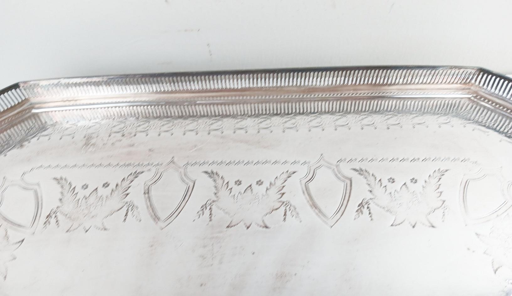 Large Antique English Aesthetic Movement Silver Plate Butlers Tray For ...