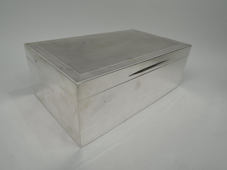 Large Antique English Art Deco Sterling Silver Cigar Box For Sale at ...