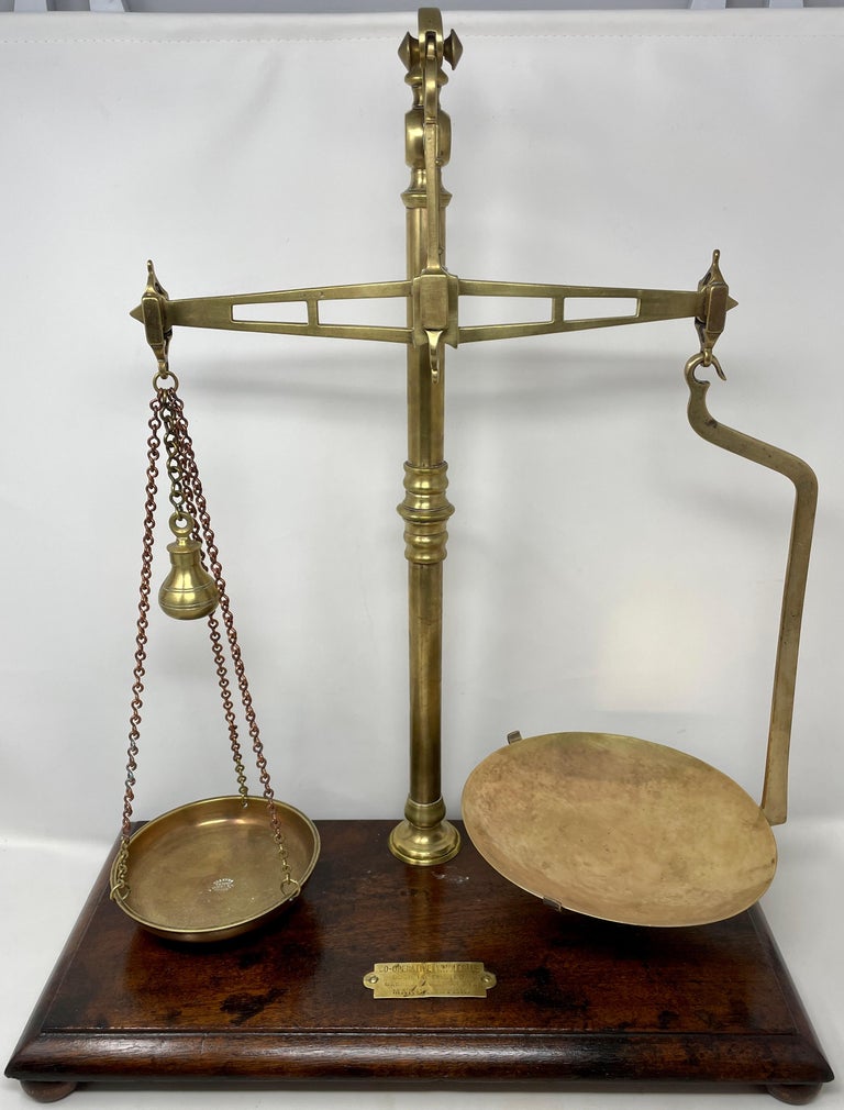 Large Antique English "Bartlett and Son, " Goose Neck Merchant's Scale ...