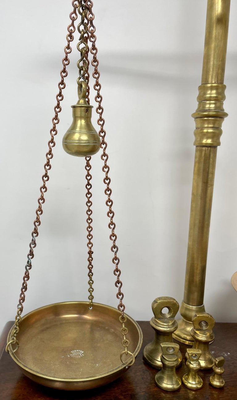 Large Antique English "Bartlett and Son, " Goose Neck Merchant's Scale ...