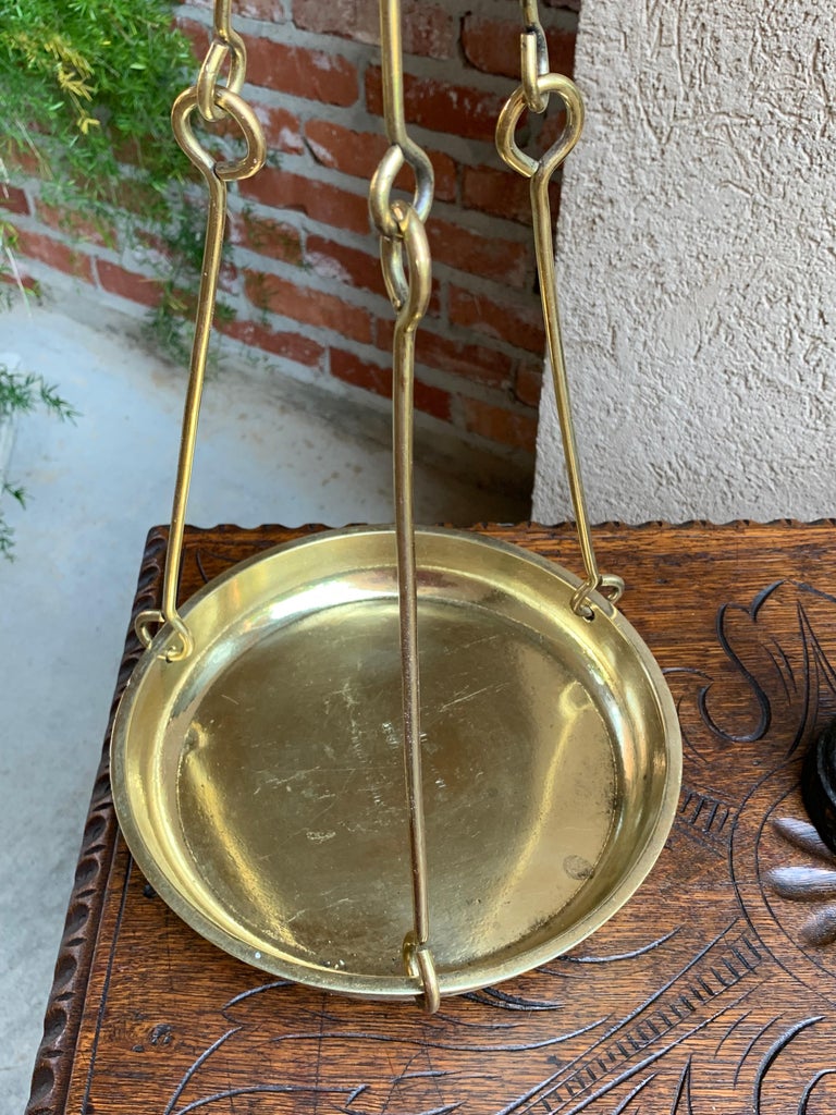 Large Antique English Brass Merchant Scale Farmhouse Market Table Cast ...