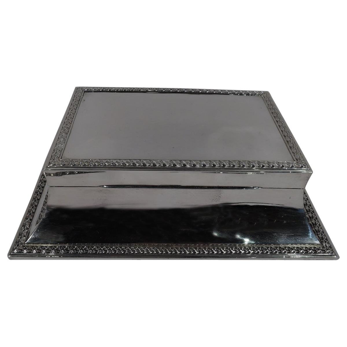 Sterling Silver Jewelry/Trinket Box, Art Nouveau Style, Antique ...