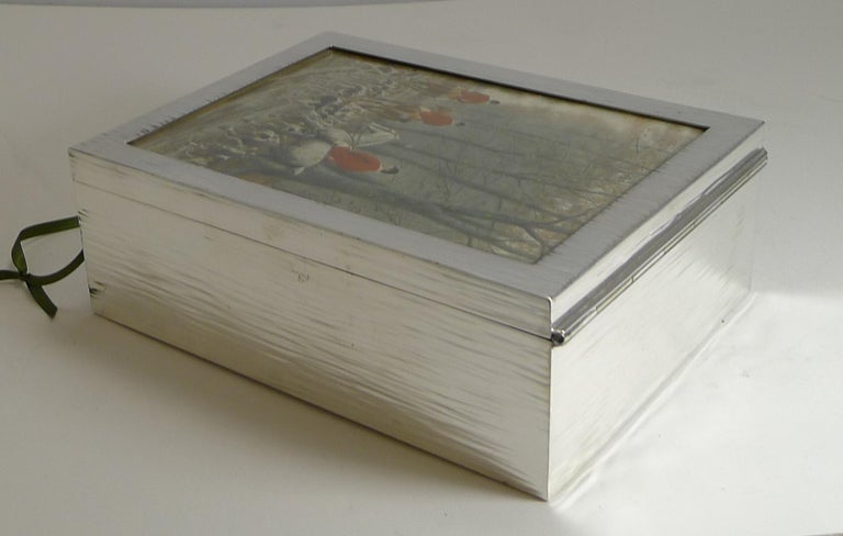 Large Antique English Hunting Scene Cigar Box / Humidor, Paris Retailer ...