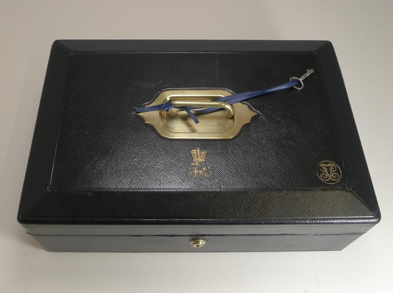 Large Antique English Morocco Leather Despatch / Dispatch Box by ...