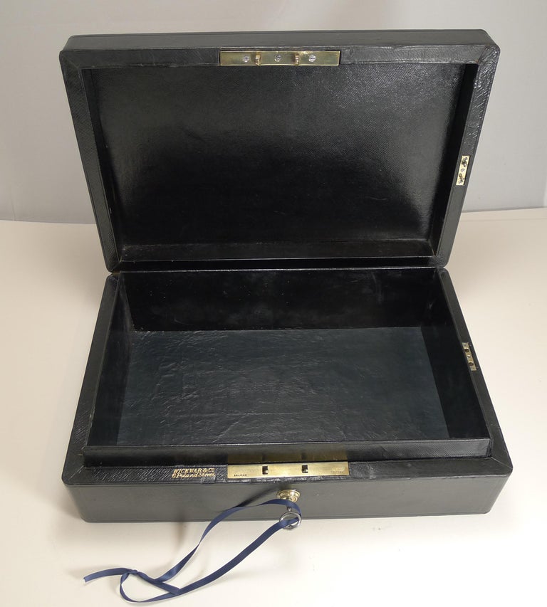 Large Antique English Morocco Leather Despatch / Dispatch Box by ...