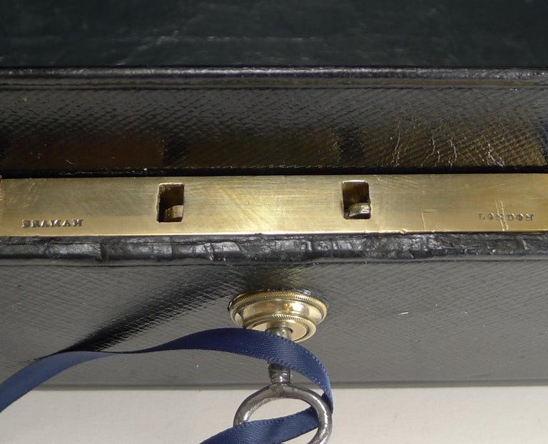 Large Antique English Morocco Leather Despatch / Dispatch Box by ...