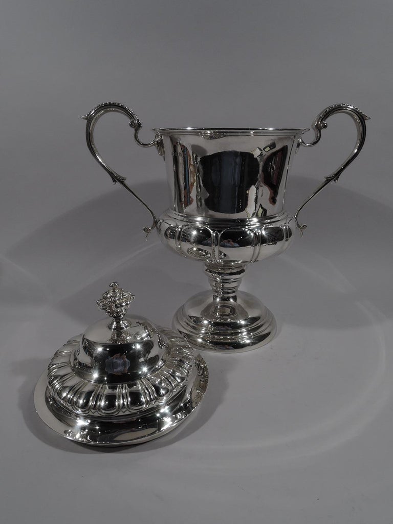 Large Antique English Sterling Silver Classical Covered Trophy Cup For ...