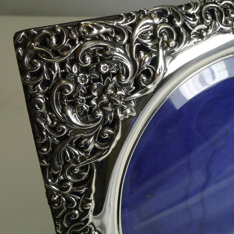 Large Antique English Sterling Silver Picture Frame, 1905 by Henry ...