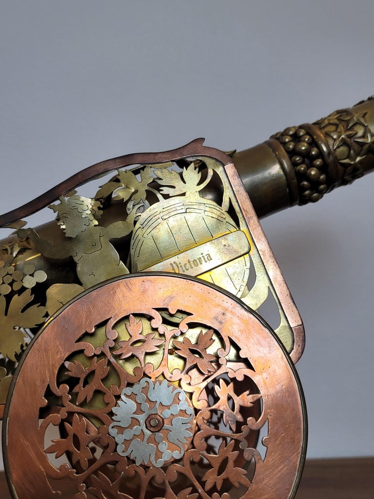 Large Antique English Trench Art Table Cannon For Sale at 1stDibs