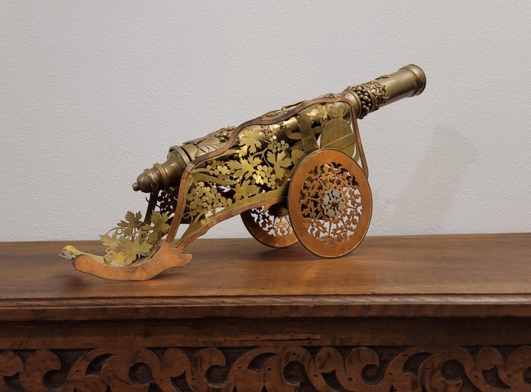Large Antique English Trench Art Table Cannon For Sale at 1stDibs